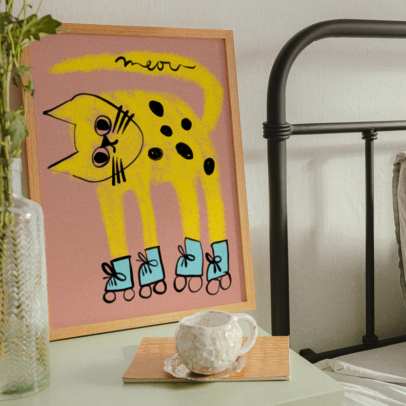 Shop Roller Cat | Funny Cat Art Print | Yes Sea Studio – Yes, Sea Studio